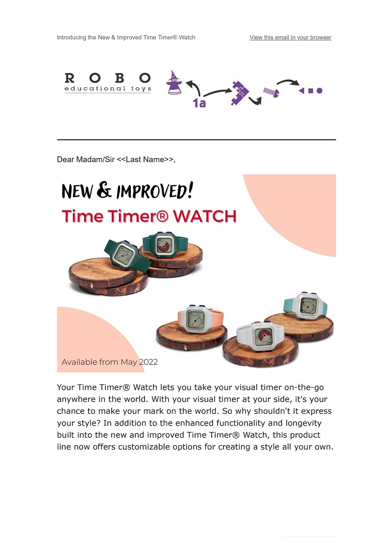 Introducing the New & Improved Time Timer Watch - Robo Educational Toys